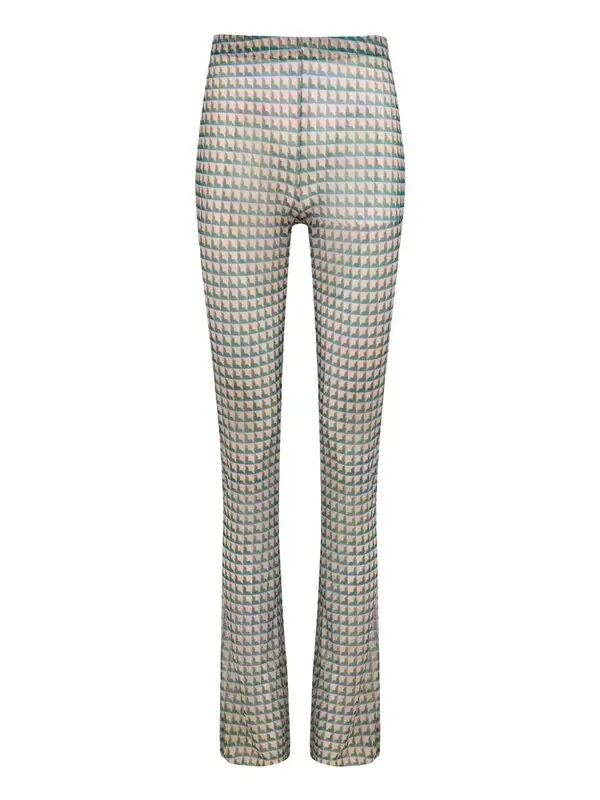 LENNY NIEMEYER Geometric-pattern Mesh Trousers - Neutrals