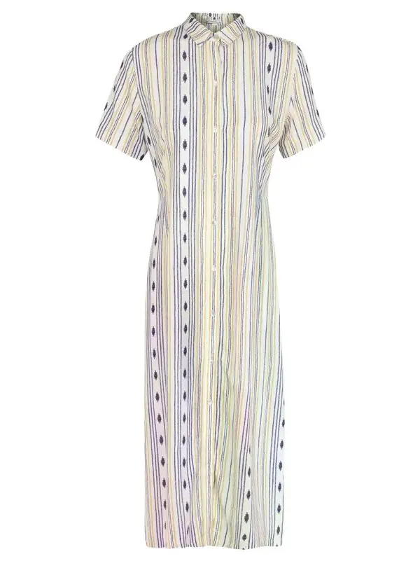 LENNY NIEMEYER Stripe-print Midi Shirt Dress - White
