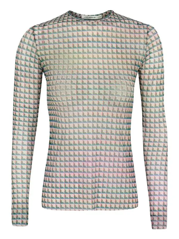LENNY NIEMEYER Geometric-pattern Mesh Top - Neutrals