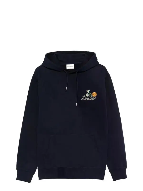 Drole De Monsieur Embroidered Hoodie - Blue
