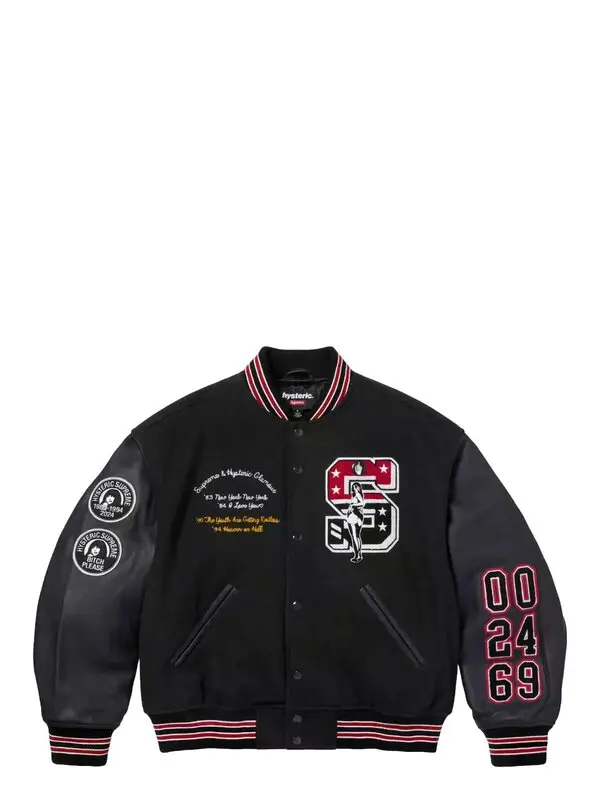 Supreme Hysteric Glamour Varsity Jacket - Black