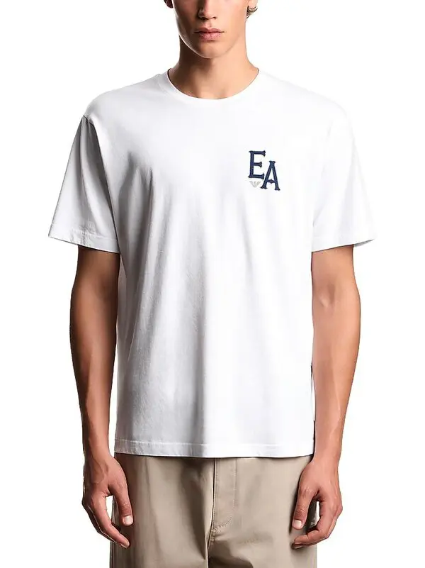 Emporio Armani Capsule Eagle Club Cotton Jersey Tee - Optical White