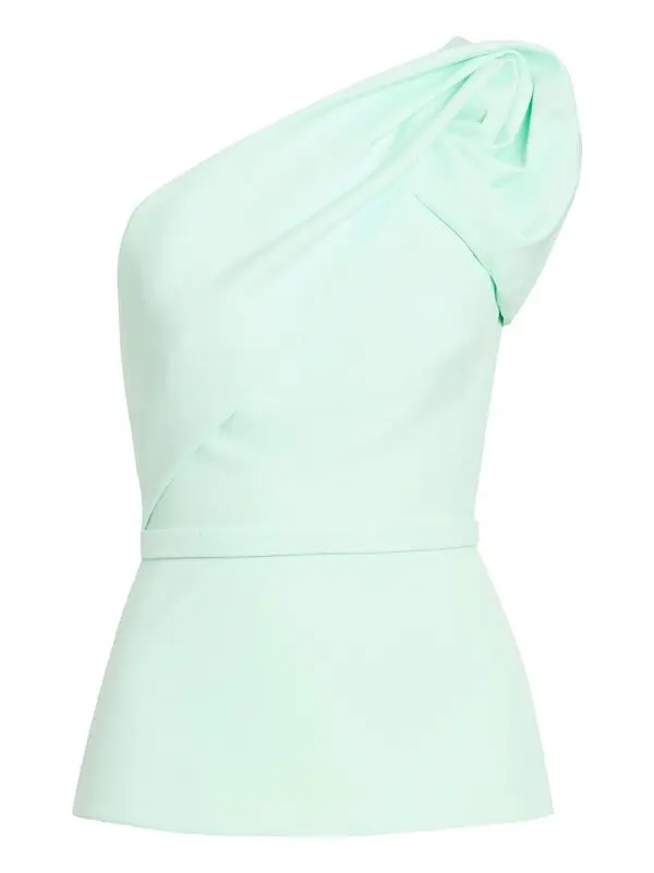Safiyaa Jaida One-shoulder Draped Top - Mint