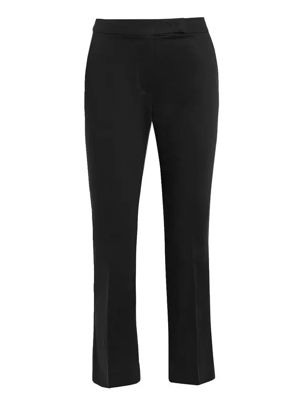Max Mara Okra Cotton-blend Straight-leg Pants - Black