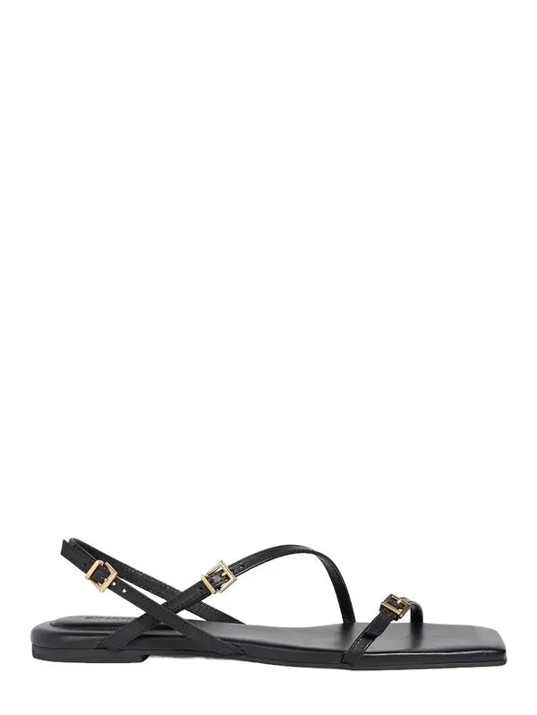 Simkhai Carey Leather Slingback Sandals - Black