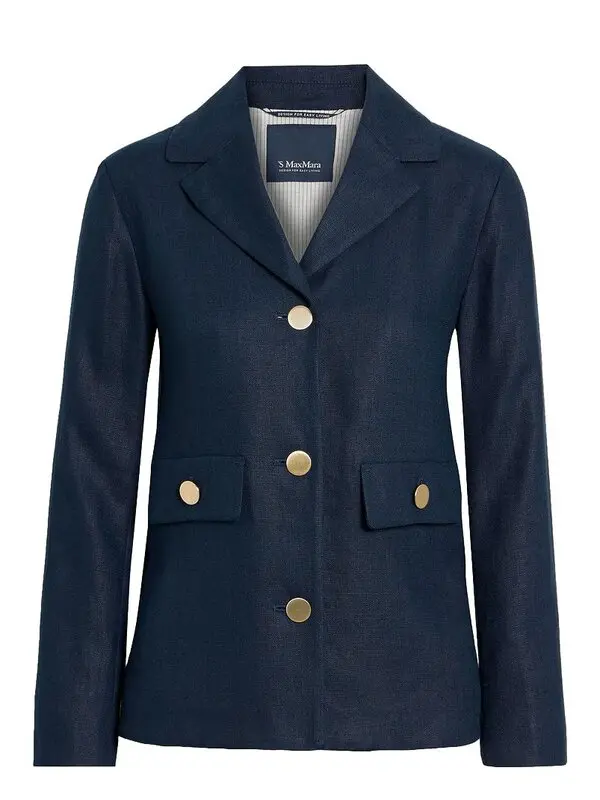 Max Mara Emiro Linen Jacket - Navy