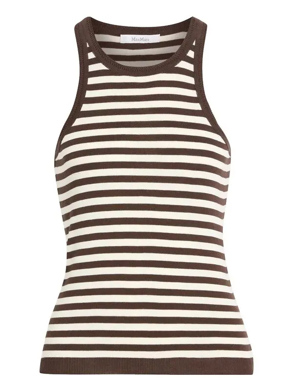 Max Mara Arnes Striped Tank - Brown