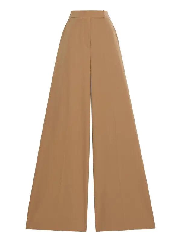 Max Mara Ninfa Wool-twill Wide-leg Pants - Camel