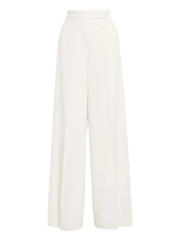 Max Mara Ninfa Wool-twill Wide-leg Pants - Ivory