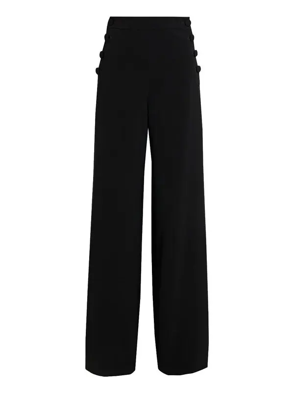Max Mara Rina Crepe Wide-leg Pants - Black