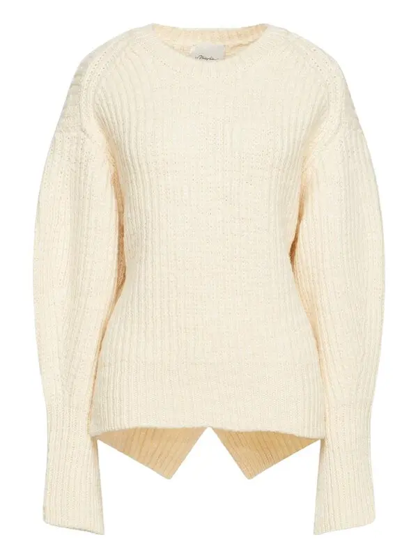 3.1 Phillip Lim Cutout Ribbed Wool Sweater - Ivory