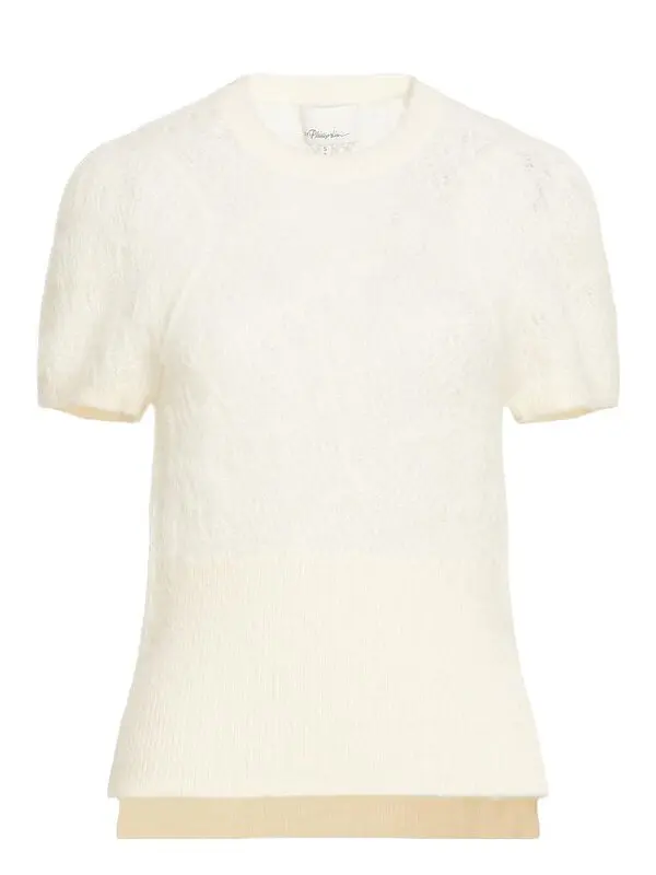 3.1 Phillip Lim Brushed Pointelle-knit Alpaca-blend Top - Ivory