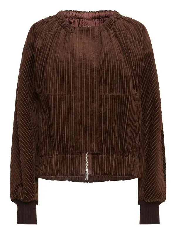 3.1 Phillip Lim Gathered Cotton-corduroy Jacket - Chocolate