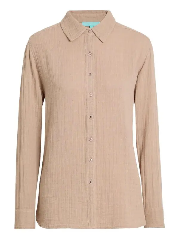 Melissa Odabash Tina Cotton-gauze Shirt - Beige