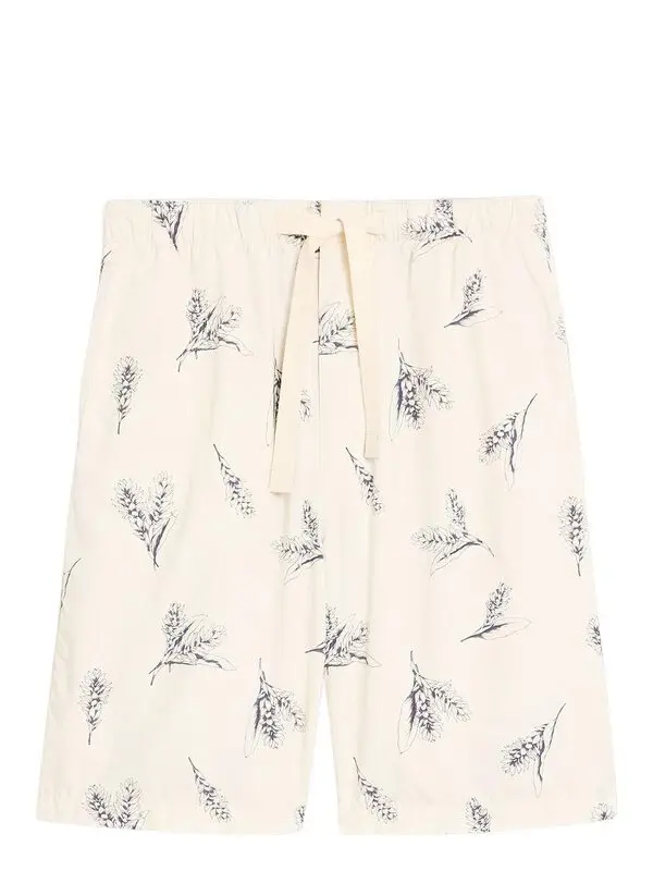 Nanamica Printed Cotton-blend Poplin Drawstring Shorts - Ecru