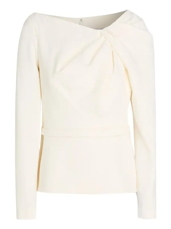 Safiyaa Manya Draped Crepe Top - Ivory