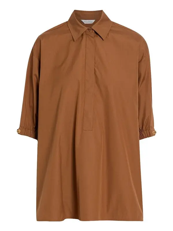 Max Mara Teano Cotton-poplin Shirt - Light Brown