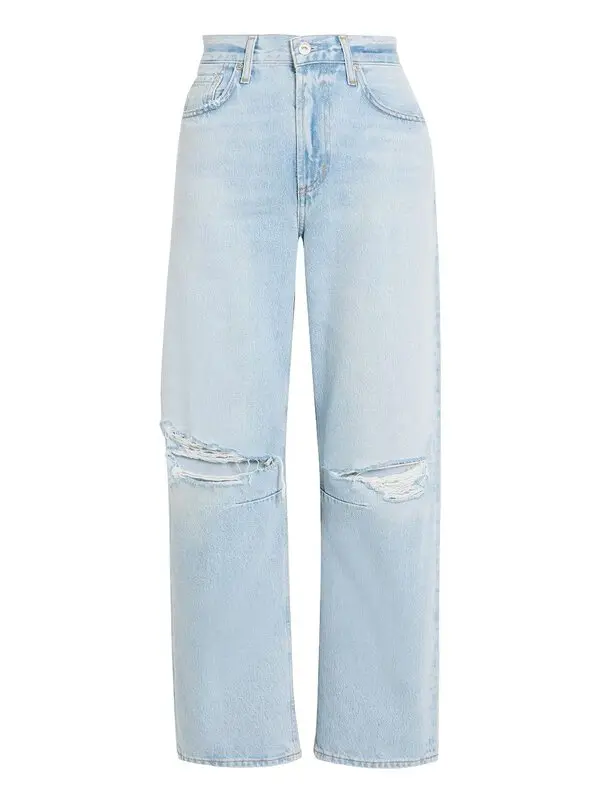 Citizens Of Humanity Miro Distressed Barrel-leg Jeans - Light Denim