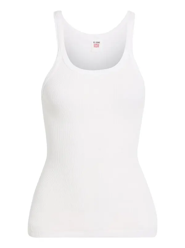 RE/DONE Ribbed Cotton-jersey Tank - White