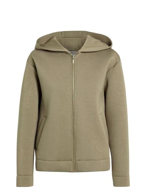 Max Mara Andorra Jersey Zip-up Hoodie - Army Green