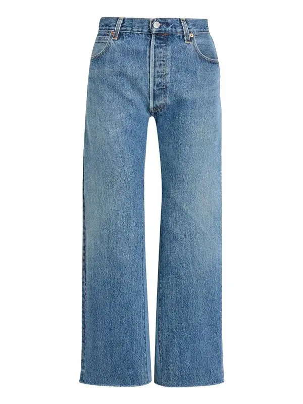 RE/DONE WITH LEVI'S Cropped High-rise Straight-leg Jeans - Mid Denim