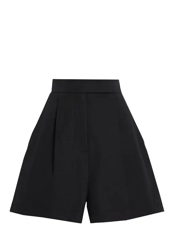 Max Mara Amburgo Pleated Cotton-blend Twill Shorts - Black