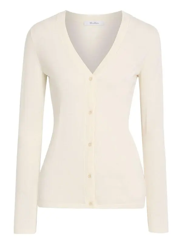 Max Mara Tennis Cotton And Silk-blend Cardigan - Ivory