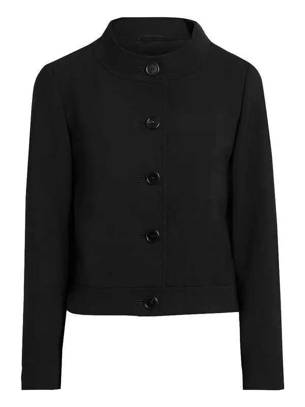 Max Mara Lamine Wool-blend Crepe Jacket - Black