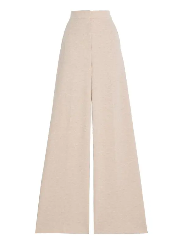 Max Mara Corea Cotton And Wool-blend Wide-leg Pants - Beige