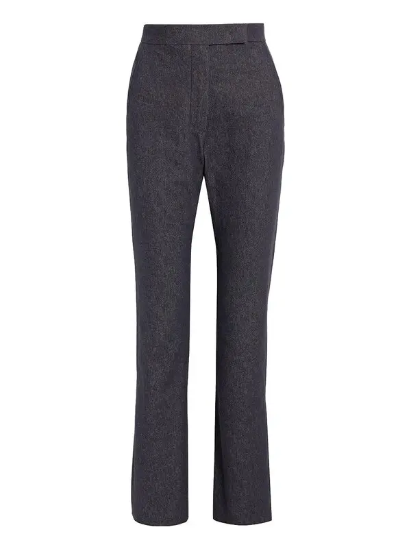 Max Mara Galizia Cotton-twill Slim-leg Pants - Midnight Blue