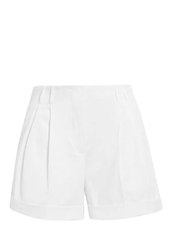 Max Mara Bergen Pleated Cotton-blend Twill Shorts - White