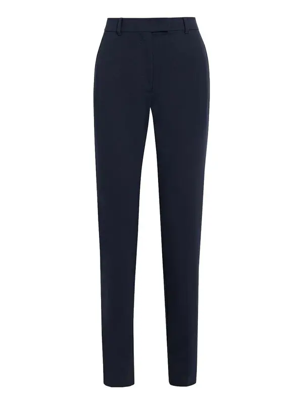 Max Mara Ermes Crepe Straight-leg Pants - Navy