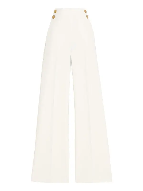 Max Mara Polonia Wool-blend Wide-leg Pants - Ivory