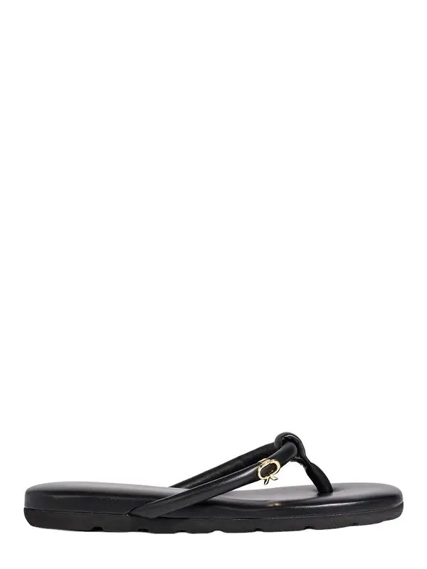 GIANVITO ROSSI Fiji Padded Leather Flip Flops - Black