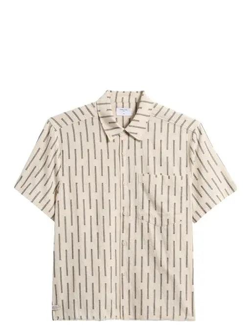 PERCIVAL Nancy Short Sleeve Button-up Shirt - Ecru