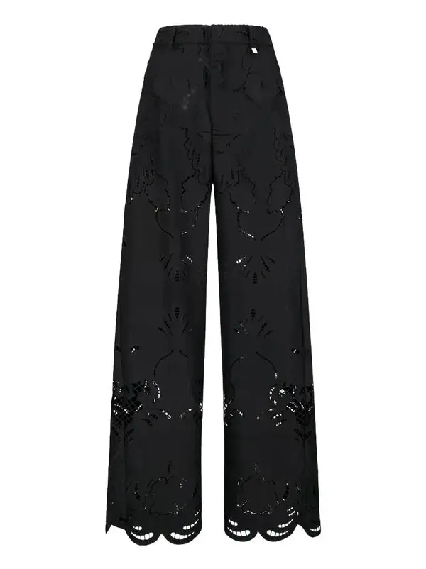 Giuseppe Di Morabito Scalloped-hem Lace Trousers - Black