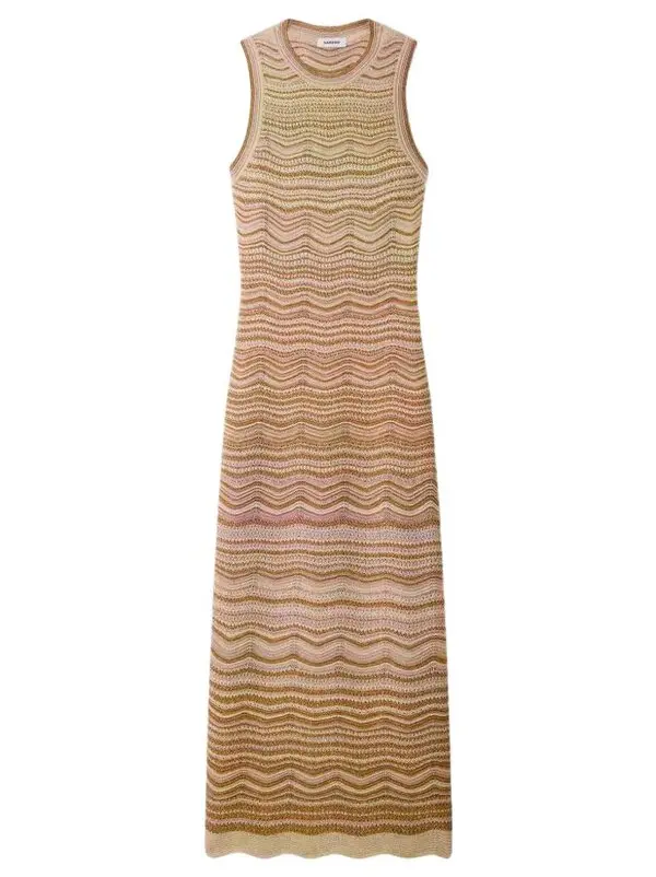 Sandro Sleeveless Knit Midi Dress - Neutrals
