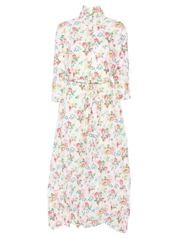 DANIELA GREGIS V-neck Midi Dress - White