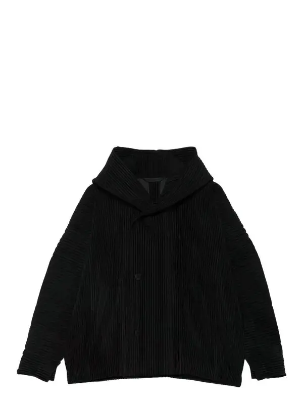 Issey Miyake March Plissé Buttoned Jacket - Black