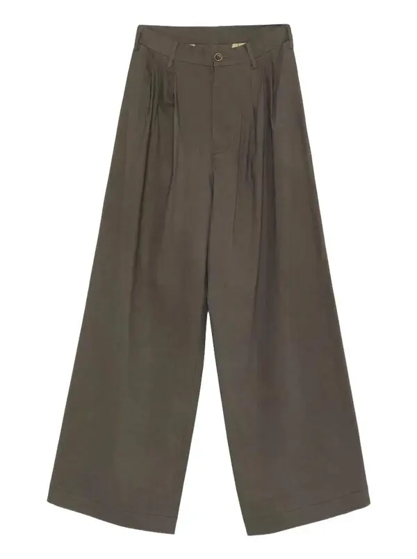UMA WANG Pleated Palazzo Pants - Green