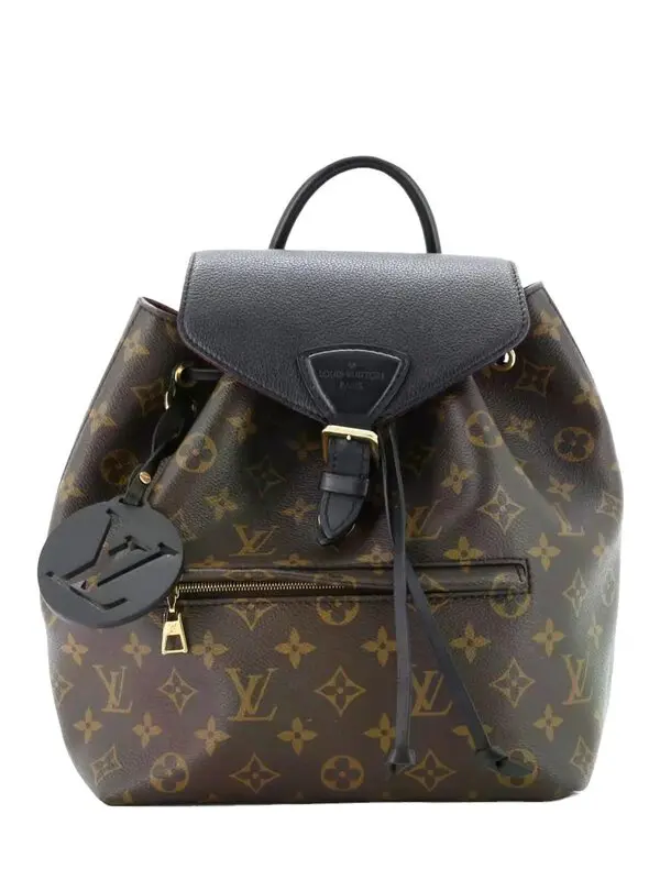 LOUIS VUITTON Montsouris Nm Pm Backpack Monogram Canvas With Leather - Black