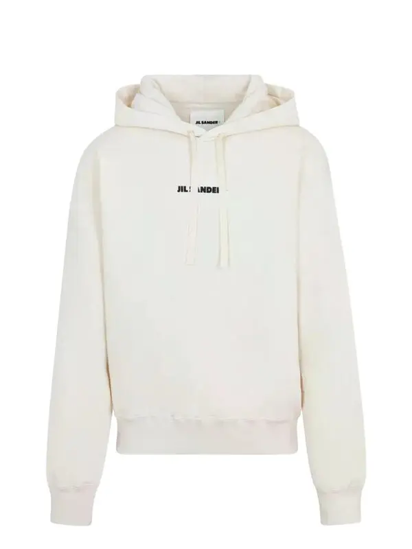 JIL SANDER Logo-detail Hoodie - Neutrals