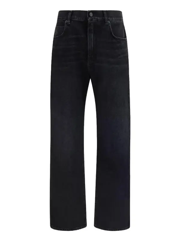 Balmain Wide-leg Cotton Jeans - Black