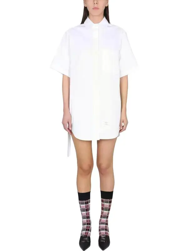 Thom Browne Shirt Mini Dress - White