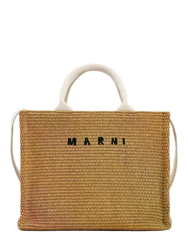 Marni Raffia-effect Tote Bag - Neutrals
