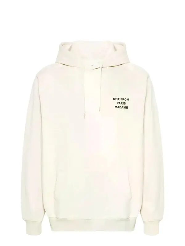 Drole De Monsieur Slogan Hoodie Sweatshirt - Neutrals