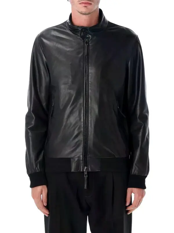SWD BY S.W.O.R.D. Zip Leather Jacket - Black