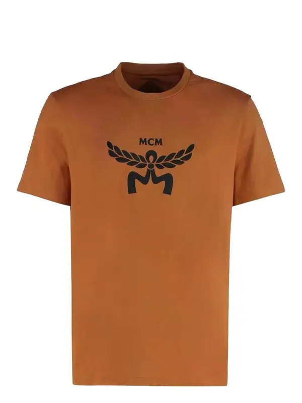 Mcm Logo-detail Crew Neck T-shirt - Brown