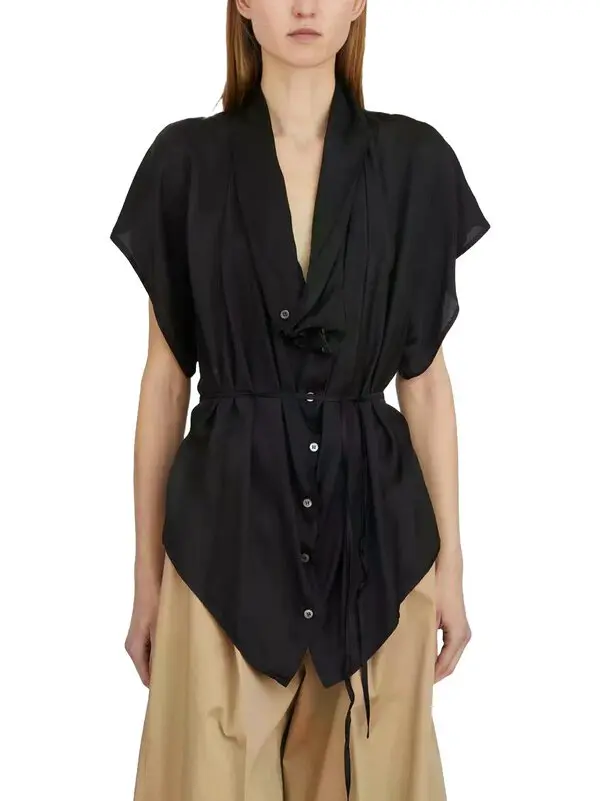 COLLECTION PRIVÉE? Drape Button Top - Black