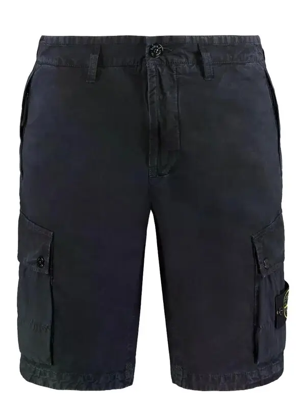 Stone Island Compass-patch Cargo Shorts - Blue